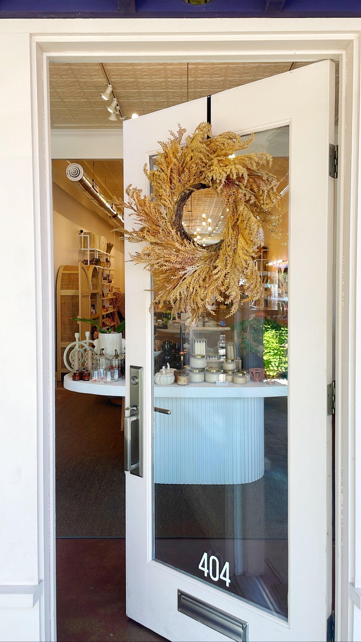 Round Faux Pampas Grass Wreath – All Good Things